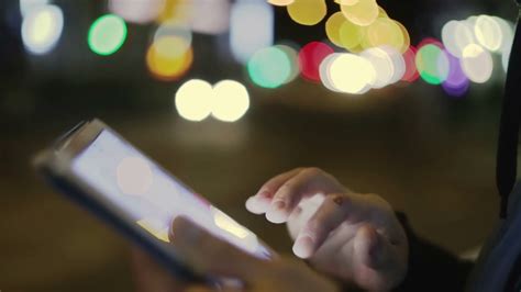 Man Touching Screen On Tablet At Night On Stock Footage SBV Storyblocks