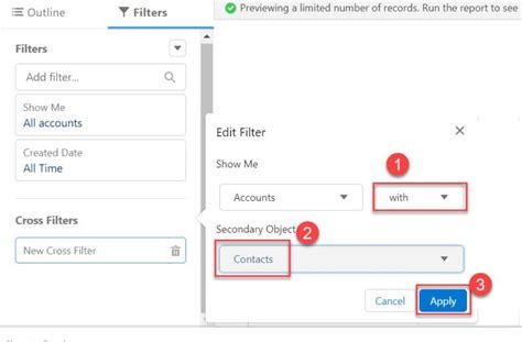 How To Add Cross Filters In Salesforce Report