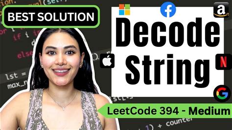 Decode String Leetcode 394 Python Leetcode Leetcode75 Stack Youtube
