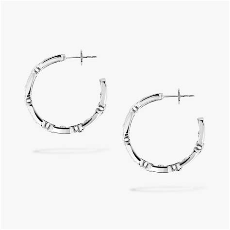 maison vannucci achat boucles d oreilles créoles messika move link pm en or blanc et diamants