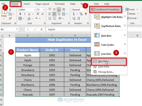 How To Hide Duplicates In Excel 4 Methods Exceldemy
