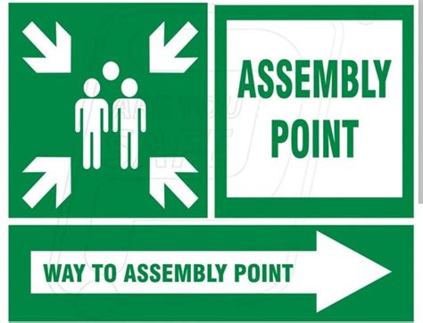 Aluminum Flourescent Safe Assembly Point Board 4d For Safety Signage