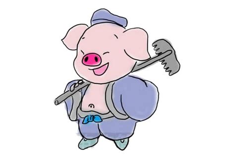 猪八戒简笔画如何画简单好画 彩色画法 歪歪树