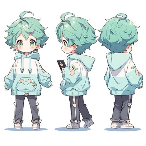 Premium Photo Character Of Male Chibi Kawaii Web Developer Geek Chic Style Techie Color