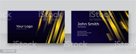 현대 우아한 파란색 노란색 명함 템플릿 기업 개념과 창조적 인 고급스러움과 깨끗한 명함 템플릿 벡터 일러스트레이션 0명에 대한 스톡 벡터 아트 및 기타 이미지 Istock