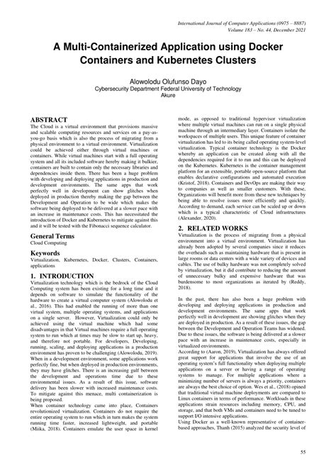 pdf a multi containerized application using docker containers and kubernetes clusters