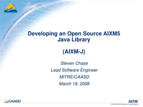 PPT Developing An Open Source AIXM Java Library AIXM J PowerPoint