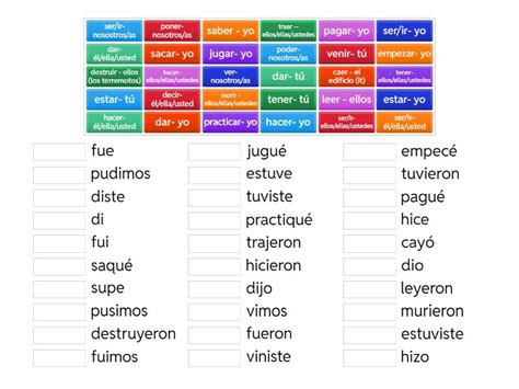 Preterite Irregulars 3 Match Up