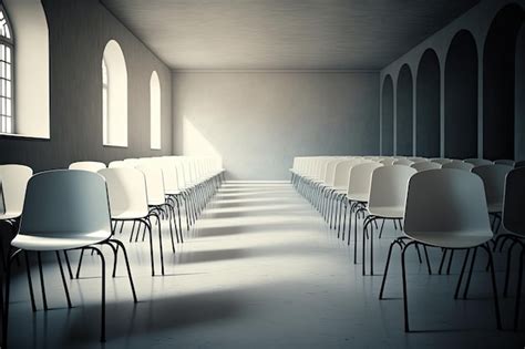 Premium Photo Empty Class At University Or School With Chairs And