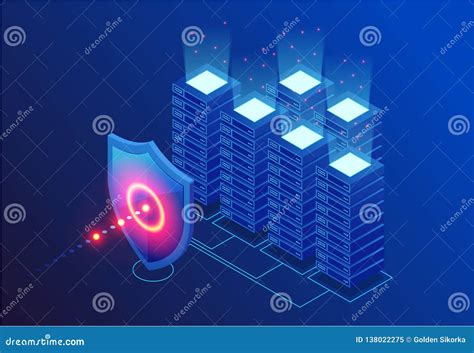 Isometric Protection Network Security And Safe Your Data Concept Web