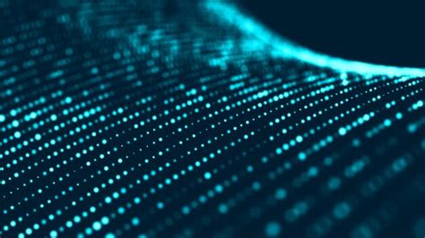 Premium Photo Wave Of Particles Futuristic Blue Dots Background With A Dynamic Wave Big Data