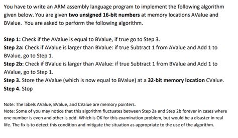 You Have To Write An Arm Assembly Language Program To