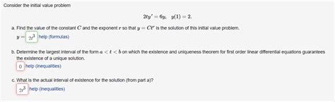 Solved Consider The Initial Value Problem 2ty 6y Y 1
