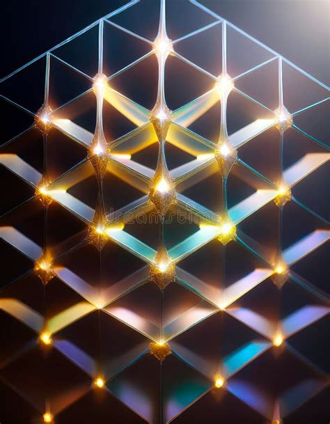 Exploring The Intricate Beauty Of Tesseract Projection In Luminous Geometric Forms Stock Image