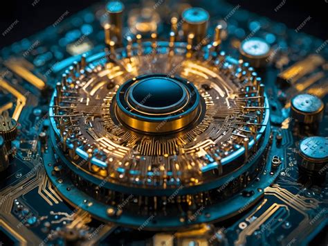 Futuristic Quantum Computing Circuitry Premium Ai Generated Image