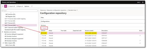 Electronic Reporting Importing Configuration From Dataverse Dynfotech
