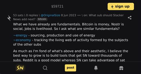 Reply On What Sub Should Stacker News Add Next Stacker News ~bitcoin