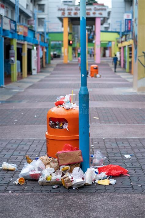 Overflow Of Garbage Very Early Morning On Streets Of Ang Mo Kio
