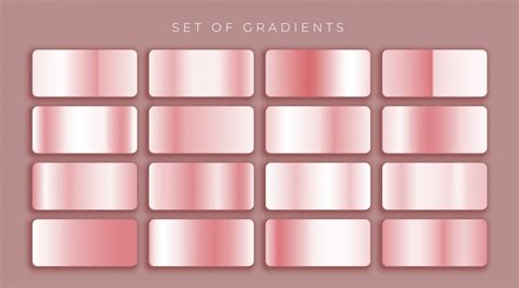 Premium Vector Rose Gold Metallic Color Gradient Set Collection Design Element