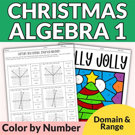 Domain And Range Of Graphs Inequality And Interval Notation Algebra 1 Christmas Lindsay Bowden