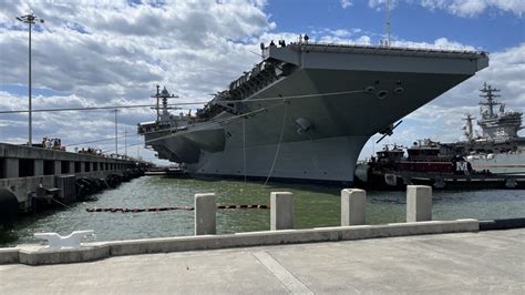 Norfolk Based Uss Gerald R Ford Will Be Heading Home After Extended Deployment