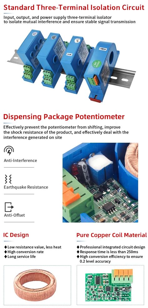 3 Phase Current Sensor Current Transducer Hall Effect Current Transmitter Current 4 To 20ma