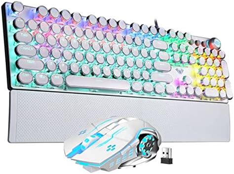 Amazon Com AULA White Gaming Keyboard And Mouse Combo F