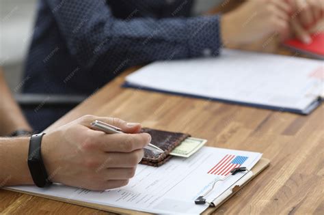 Premium Photo Entry Paper At Embassy