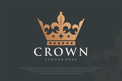 빈티지 크라운 로고 로얄 킹 퀸 추상 로고 디자인 벡터 템플릿입니다 고급 호텔에 대한 스톡 벡터 아트 및 기타 이미지 고급