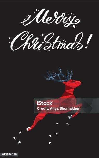 메리 크리스마스 인사말 카드는 사슴으로 글자입니다 벡터 일러스트 레이 션 12월에 대한 스톡 벡터 아트 및 기타 이미지 12월 1월 개념 Istock