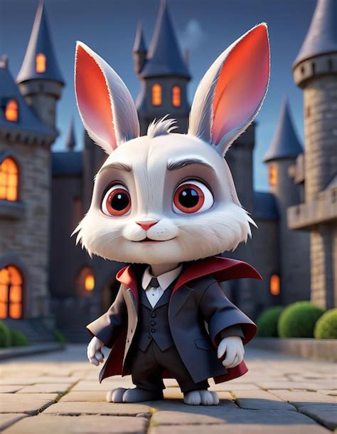 Cute Chibi Vampire Rabbit Premium Ai Generated Image