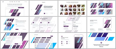 웹사이트 디자인 최소한의 프레 젠 테이 션 포트폴리오에 대 한 서식 파일 벡터의 집합입니다 Ui Ux의 Gui 헤더 대시보드 연락처 양식 기능 페이지 가격 평가 전자상거래