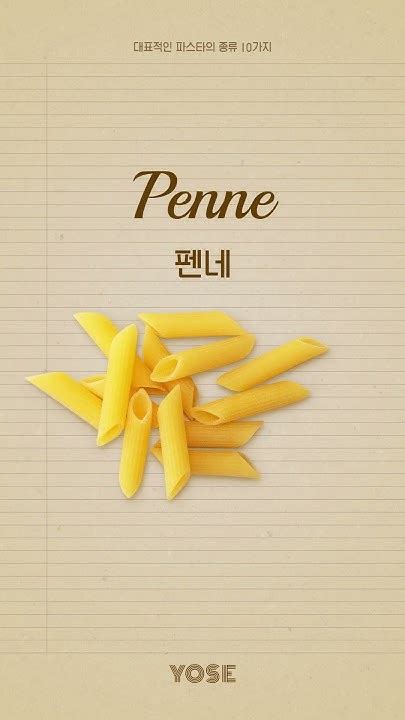 대표적인 파스타의 종류 10가지 Youtube
