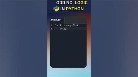 Odd Numbers Logic In Python Python Logics Coding Oddnumbers