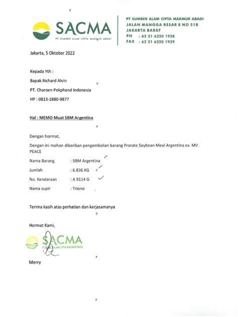 Memo Muat Sbm Cpi Sacma Pdf
