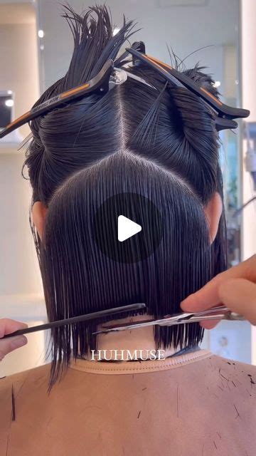 허미정 On Instagram 단발스타일 Bobhaircut Hair Cutting Videos Bob