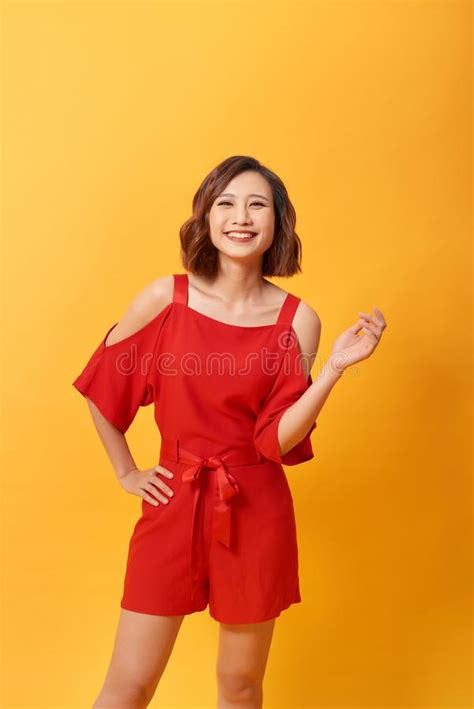 Portrait Playful Model In Spring Summer Fashionable Outfit Stock Image