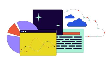 Premium Vector Analytics Project Management 2d Linear Cartoon Object