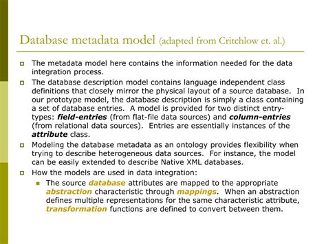 PPT Developing An Ontology Based Metadata Management System For Heterogeneous Clinical