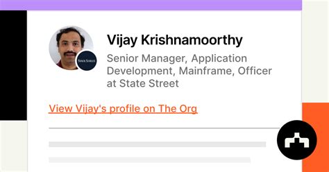 Vijay Krishnamoorthy Senior Manager Application Development