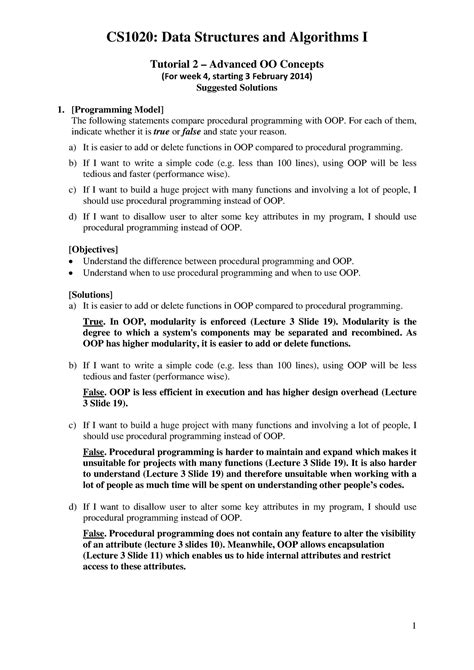 Tut02ans Programming Java Practice Tutorial 2 Advanced Oo