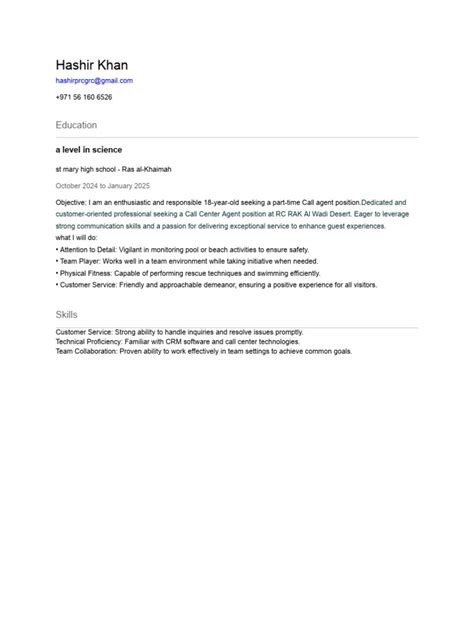 hashir khan resume pdf career and growth