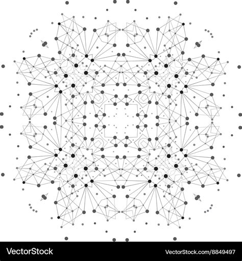 Shape Molecular Structure With Lines And Dots Vector Image
