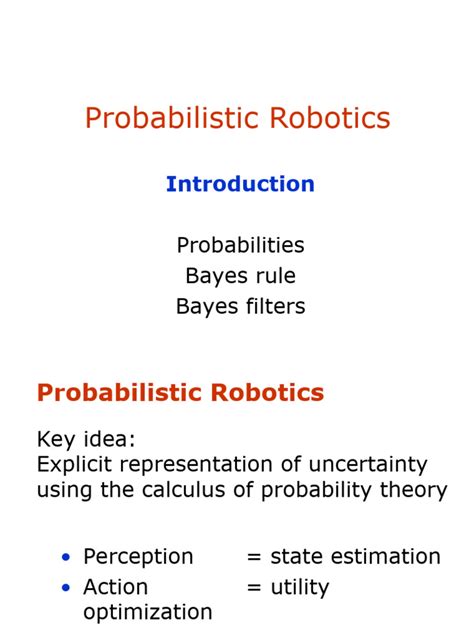 Lecture 2 Probabilistic Robotics Pdf Probability Theory Statistics
