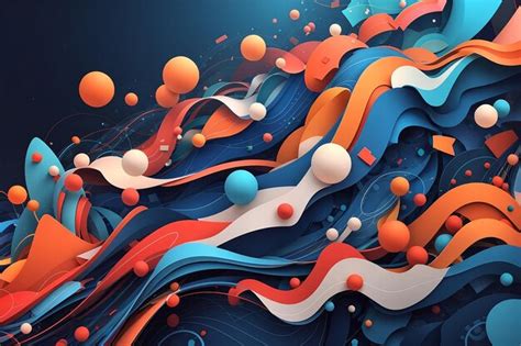Premium Ai Image Abstract Big Data Concept Shapes Background