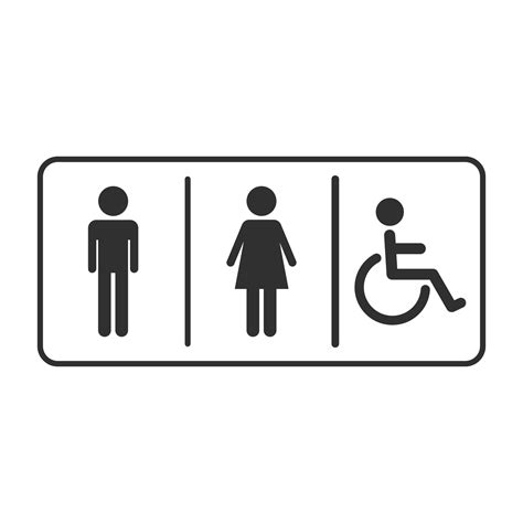 Toilet Restroom Men Women Disabled Handicap Wheelchair Sign 18886591 Png