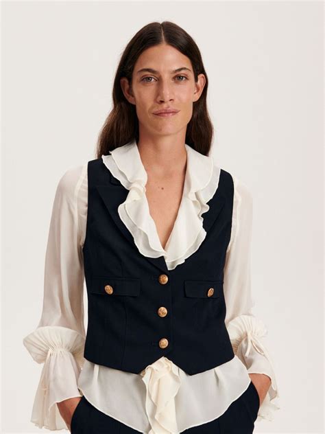 wool blend waistcoat color navy reserved 7074x 59x