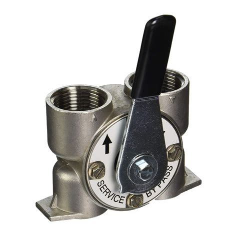 Bypass Valve For Fleck Control Heads 5600 2510 9100 9000 34 Inch Stainless Steel Aqua