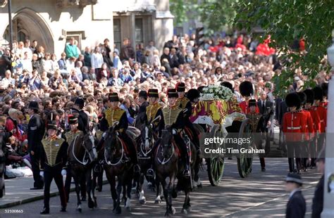 The Coffin Of Diana Princess Of Wales On Its Journey To Westminster
