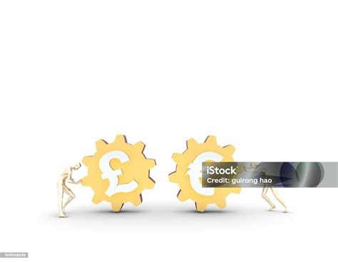 기어 상호 영향 및 변화 팀웍의 상호 회전 유로와 파운드 기호 서명 가까이 옴에 대한 스톡 사진 및 기타 이미지 가까이 옴 경기 부양 경제 Istock